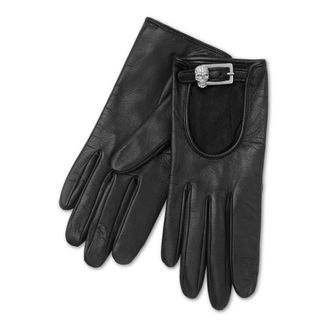 Philipp Plein Femme, Accessoires, Noir, Taille: 9 IN Nappa Mid-Gloves Crystal Skull