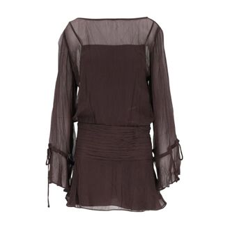 Staud Staud - Robe Beatrix - Femme - Robes - Brun - Taille: 38 FR
