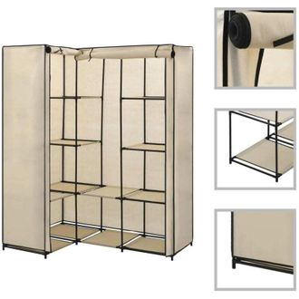 vidaXL Eckkleiderschrank Creme 130 x 87 x 169 cm Vidaxl