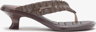 Ganni Sandales entre-doigts Melissa &agrave; talon kitten en marron - Taille 41/42 - Pour Femme