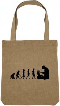 Fabulous Sac Shopping Tote Bag Aspect Lin - Evolution Jeux dArcade Jeux Video Gaming - Sac de Courses Toile Epaisse 360g Beige Naturel Cabas Port&eacute; Epaule Solid