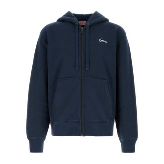 Kenzo Kapuzenpullover mit durchgehendem Rei&szlig;verschluss und Grafikdruck - - Sweatshirts & Hoodies - Herren - Blau - M