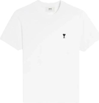 Ami Homme, Tops, Blanc, Taille: XL AMI Paris - T-shirt &agrave; logo Ami de Coeur