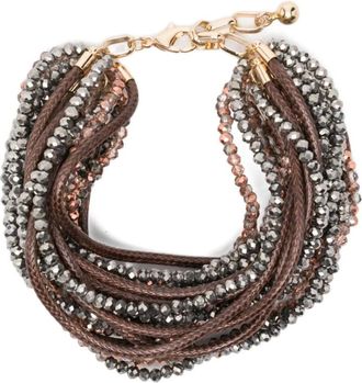 Antonelli Femme, Accessoires, Brun, Taille: ONE Size Bracelet en cuir perl&eacute;