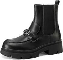 Queen Helena Bottines &agrave; fermeture &eacute;clair lat&eacute;rale Bottes basses d&eacute;contract&eacute;es pour femme X31-66, Noir, 36 EU