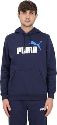 Puma Ess+ 2 Col Big Logo Hoodie FL Maillot de survêtement, Bleu Marine, S Mixte