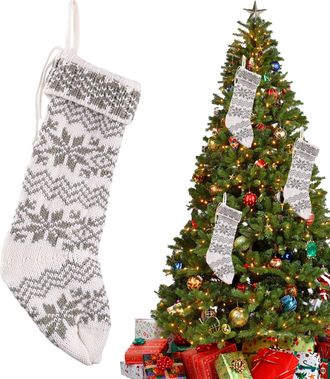 Generic Weihnachtsstrümpfe - Gestrickte Geschenktüte, Kamindekoration | Saisonal Festlicher Halter, Traditioneller Winterhänge -Ornament Stilvoller Dekorative