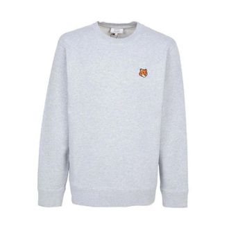 Maison Kitsun&eacute; Fox Head Regular Sweatshirt - - Sweatshirts & Hoodies - Herren - Grau - S