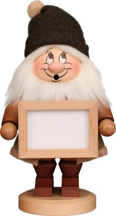 Christian Ulbricht R&auml;ucherm&auml;nnchen Wichtel mit Bilderrahmen - 29,5 cm