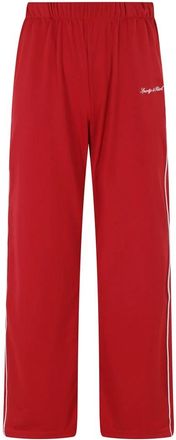 Sporty & Rich Femme, Pantalons, Rouge, Taille: 40 FR Signature Logo Retro Track Pant