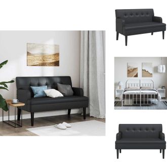 vidaXL Sitzbank mit R&uuml;ckenlehne Schwarz 112x65,5x75 cm Kunstleder - Bank - B&auml;nke - Sitzbank - Innenbank