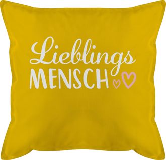 Shirtracer Kissen 50x50 - Valentinstag Partner Ideen - Lieblingsmensch Schriftzug - 50 x 50 cm - Gelb - partnerkissen pärchen geschenke walentinstag love mit fül