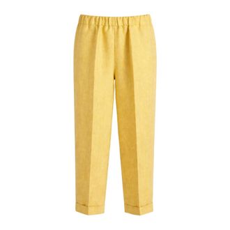Liviana Conti Femme, Pantalons, Jaune, Taille: 40 FR Cropped Pantalons