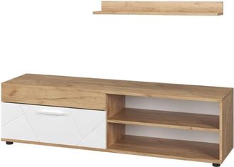 Vicco Lowboard & Regal Berno, Goldkraft Eiche/Weiß, mit 1 Klappe, Vicco