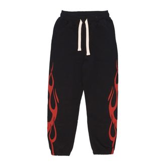 Vision Of Super Trainingshose mit Flammenmuster - - Trousers - Herren - Schwarzk - XS