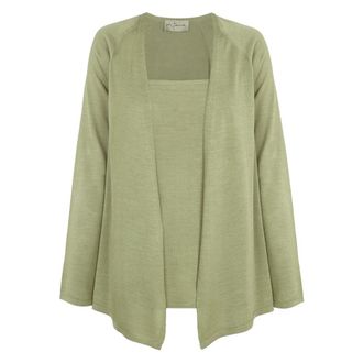 Cortana Tussa- gr&uuml;ner Seidenstrick-Cardigan - - Knitwear - Damen - Gr&uuml;n - 2XS