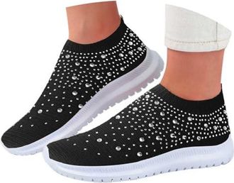 Generic Chaussures &eacute;l&eacute;gantes &agrave; enfiler pour femme - Chaussures de sport plates et tendance - Pour lext&eacute;rieur, la marche, le fitness, les infirmi&egrave;res - Chaussu
