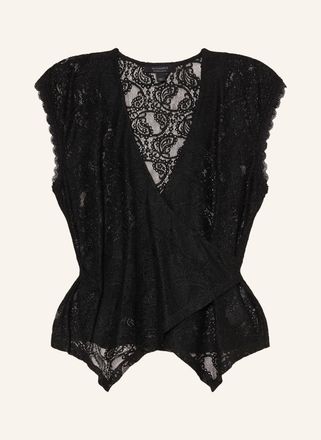 AllSaints Allsaints Spitzentop Vera In Wickeloptik schwarz
