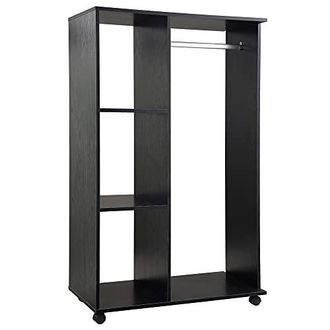 HOMCOM Armoire penderie Armoire de Rangement Mobile Panneaux de Particules Noir