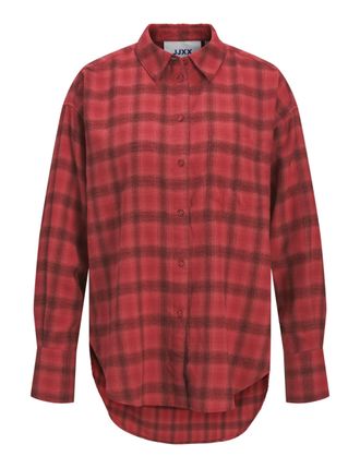 Jack & Jones Damen Jxjamie Flannel Ls Shirt WVN Sn, Barberry, XL EU