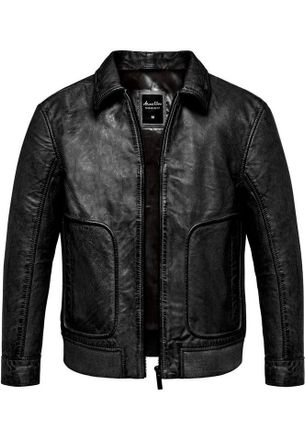 Amaci & Sons Lederjacke MANKATO Lederjacke Herren Aviator Lederjacke Echtleder Fellkragen Jacke