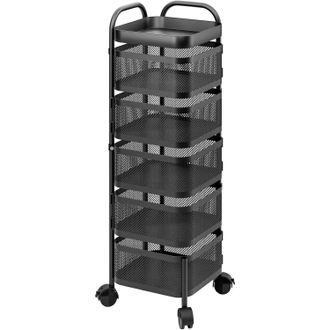 Generic Universall Multifunktionales Regal K&uuml;chenrollwagen Obstkorb Rollwagen Mit 2/3/4/5 Ebenen Mehrlagiges Aufbewahrungsbeh&auml;lter K&uuml;chenregal Organizer F&uuml;r K