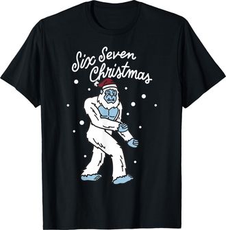 Trendy Apparel Christmas Six Seven Christmas Yeti Santa Hat T-Shirt