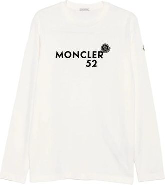 Moncler Langarm Logo T-shirt - Wei&szlig; - - Tops - Herren - Wei&szlig; - L