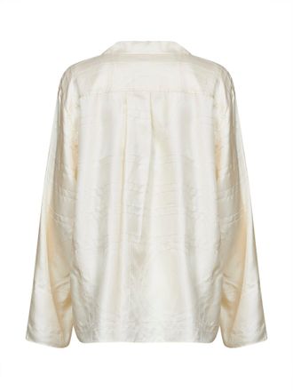 Toteme Womens Pyjama Shirt Silk Ivory