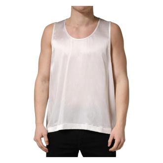 Dolce & Gabbana &Auml;rmelloses Rundhals-T-Shirt - - Tops - Herren - Wei&szlig; - L