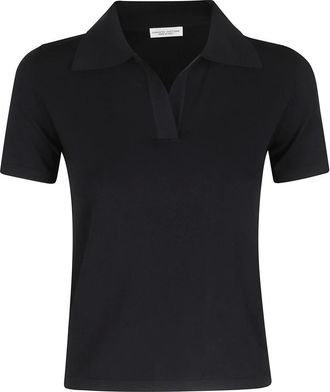 Roberto Collina Femme, Tops, Noir, Taille: 40 FR Polo Col en V