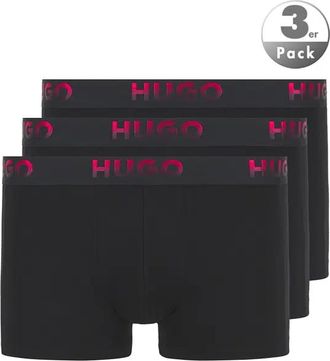 HUGO BOSS Herren Trunks schwarz Baumwolle & Mix unifarben