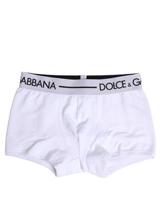 Dolce & Gabbana Mens White Cotton Stretch Regular Boxer Underwear Clothing