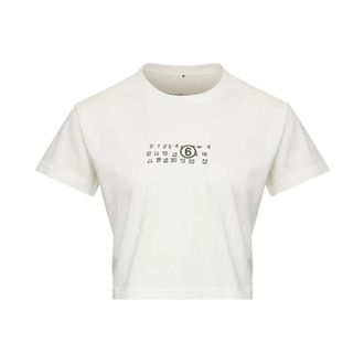 Maison Margiela Baumwoll-T-Shirt - - Tops - Damen - Wei&szlig; - L