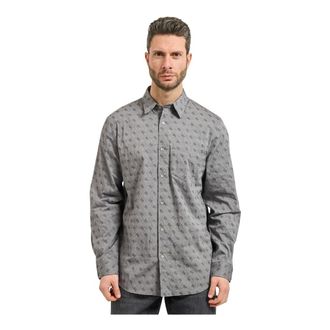 Guess Homme, Chemises, Gris, Taille: 2XL Chemise en coton avec logo int&eacute;gral