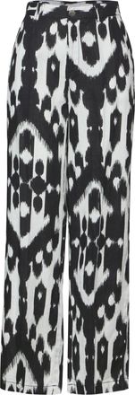 Street One Damen Leinenhose mit Print Black,42W/32L