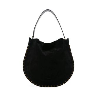 Isabel Marant Schwarze Wildleder-Schultertasche mit Nieten - - Bags - Damen - Schwarzk - ONE SIZE