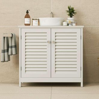 Generic Badezimmer-Waschbeckenschrank, MDF, Freistehender Stauraum Unter Dem Waschbecken, 2 T&uuml;ren, 4 Erh&ouml;hte Beine, Schrank mit Organisationsdesign, Ideal f&uuml;r