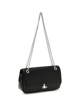 Vivienne Westwood Womens Chain Crossbody Bag Black Polyester Wallet