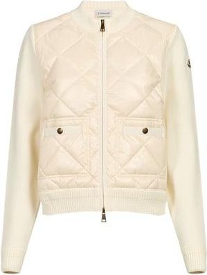 Moncler Cardigan matelass&eacute; &agrave; col et ourlet en maille