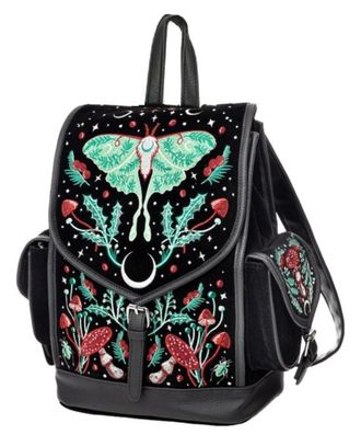 Restyle Autumnal Equinox Rucksack Gothic Mottenpilz bestickte Tasche