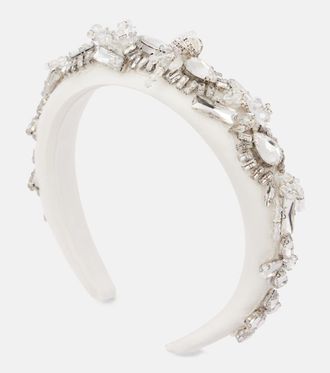 Self Portrait Haarreif aus Satin mit Kristallen