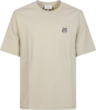 Maison Kitsun&eacute; Homme, Tops, Beige, Taille: M Fox Head Comfort T-Shirt