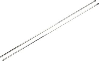 Gardinia Vitragestange flachoval, Ausziehbar, Gardinenstange ohne Bohren und Schrauben, Metall/Kunststoff, Chrom, 100-160 cm, 2 St&uuml;ck