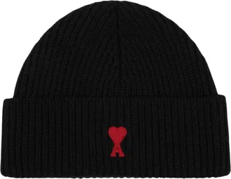 Ami Femme, Accessoires, Noir, Taille: ONE Size De Coeur Wool Beanie