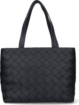 Bottega Veneta Zipped Small Woven Tote Bag