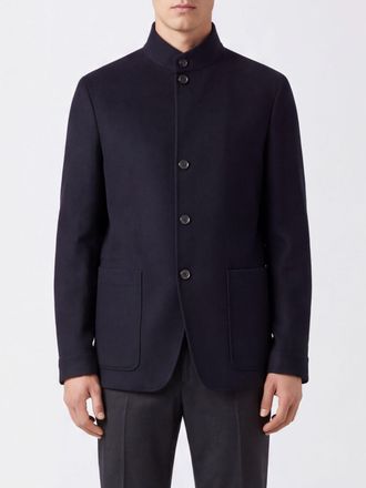 Ermenegildo Zegna Einreihiger Blazer aus reinem Kaschmir mit Mandarinkragen