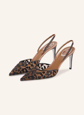 Rene Caovilla Rene Caovilla Slingpumps Mit Schmucksteinen braun