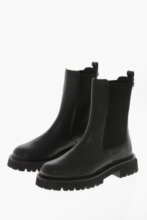 Ferragamo Chelsea-Stiefeletten ODERICO aus geh&auml;mmertem Leder Gr&ouml;&szlig;e 40,5