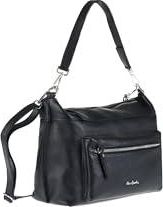 Pierre Cardin Sac &agrave; bandouli&egrave;re pour femme en cuir v&eacute;ritable Made in Italy 35 x 23 x 20 cm 1981, Noir, Taille unique